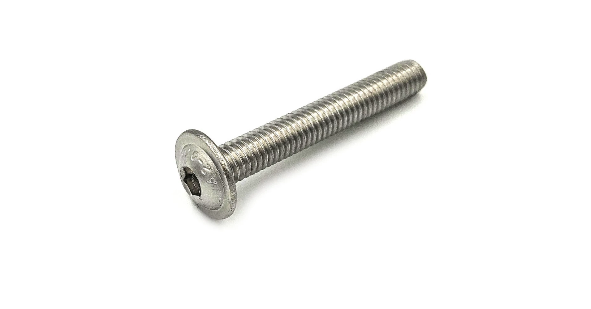 Félgömbfejű bkny. PEREMES csavar M6x10mm A2 rozsdamentes ISO 7380 ...
