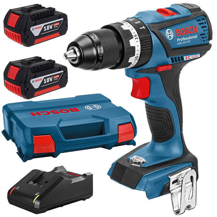 Bosch Gsb 18v Ec Akkus ütvefúró Csavarozógép 2db 5 0ah Akku Gyorstöltő